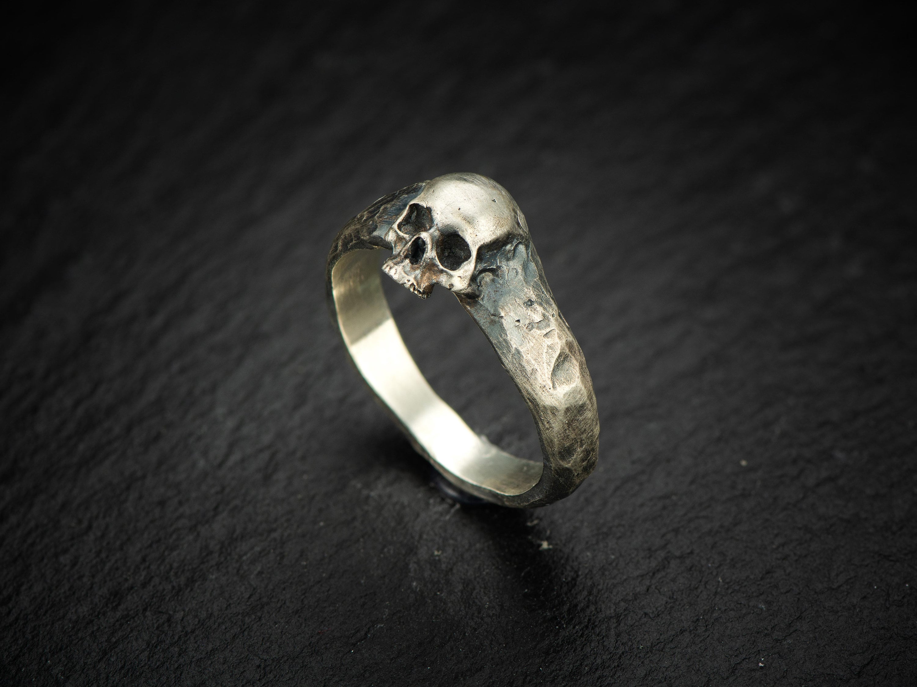 Small skull silver ring sterling silver skull elegant skull | Etsy