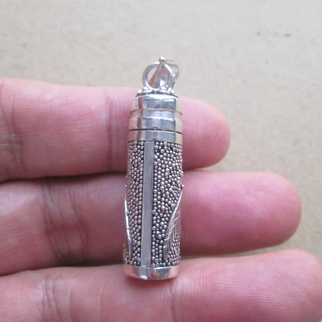 Handmade Bali Sterling Silver Prayer Box Pendant, Floral Locket BB06 - Etsy