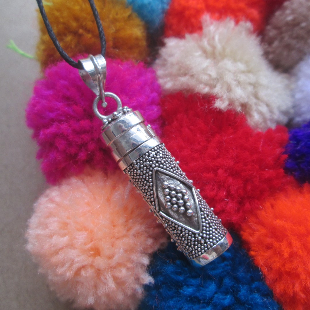 Handmade Bali Sterling Silver Prayer Box Pendant, Tube Locket BB04 - Etsy