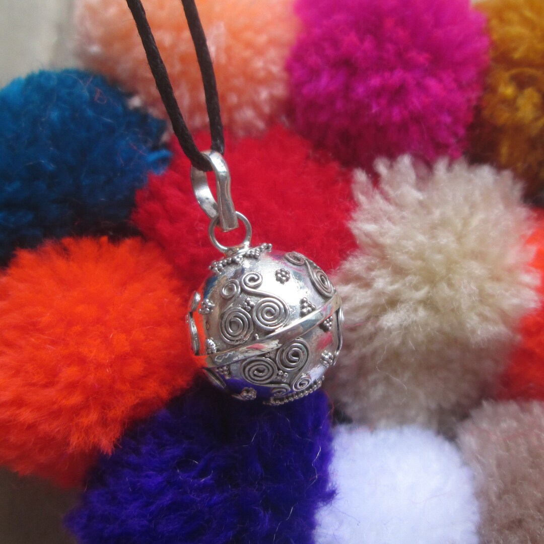Bali Silver Harmony Ball Pendant, Sterling Silver Chime Sound 12 & 20 ...