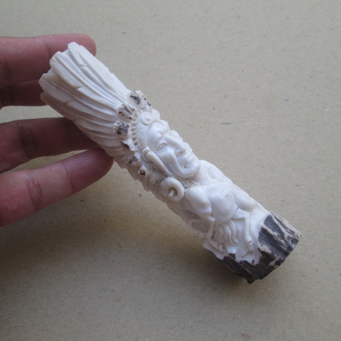 Indian Goat Carved Antler Handle Deer Horn Bali Bone Carving Etsy