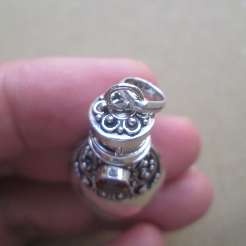 Bali Silver Prayer Box Pendant With Faceted Stone Handmade - Etsy