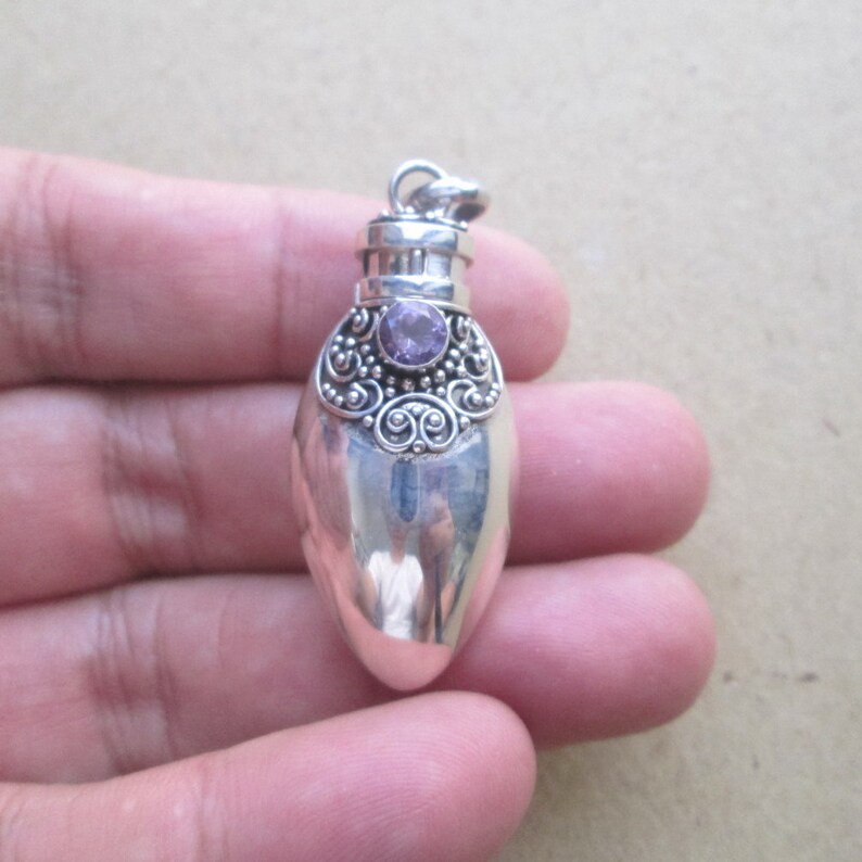 Bali Silver Prayer Box Pendant With Faceted Stone Handmade - Etsy