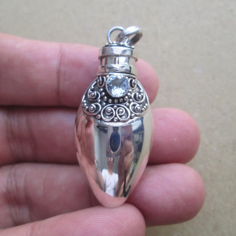Bali Silver Prayer Box Pendant With Faceted Stone Handmade - Etsy