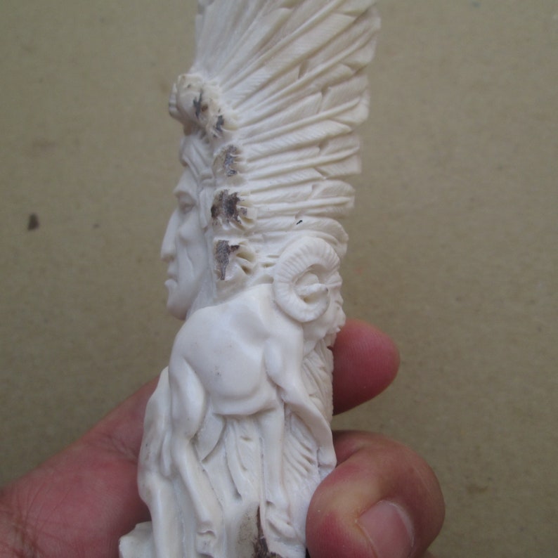 Indian Goat Carved Antler Handle Deer Horn Bali Bone Carving Etsy