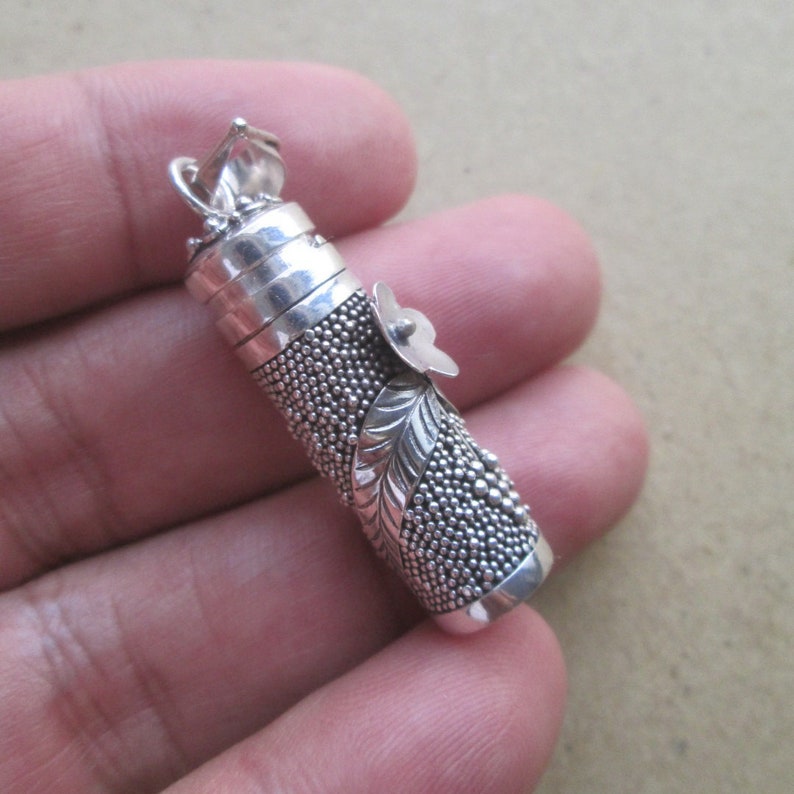 Handmade Bali Sterling Silver Prayer Box Pendant, Floral Locket BB06 - Etsy
