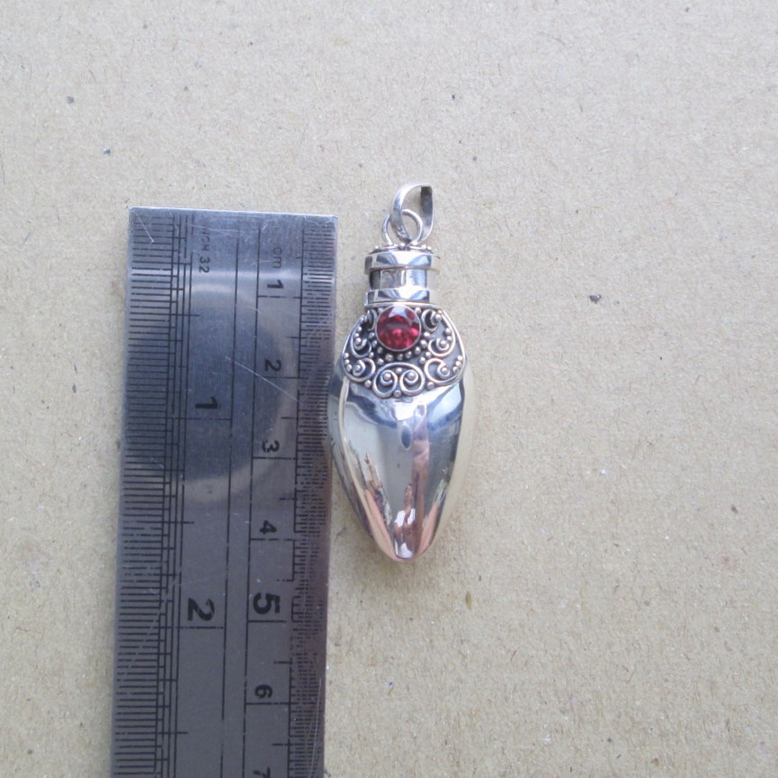 Bali Silver Prayer Box Pendant With Faceted Stone Handmade - Etsy