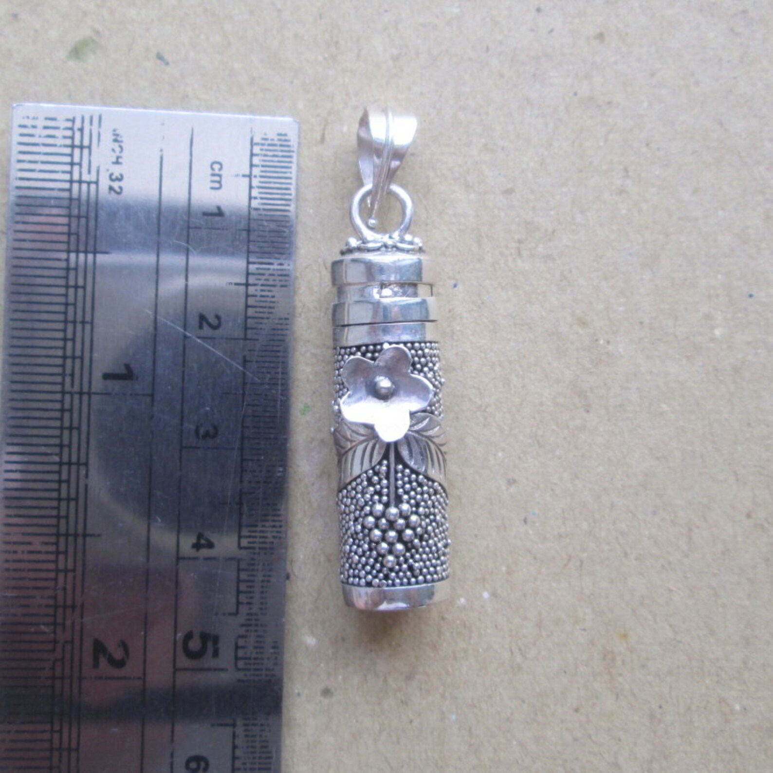 Handmade Bali Sterling Silver Prayer Box Pendant, Floral Locket BB06 - Etsy