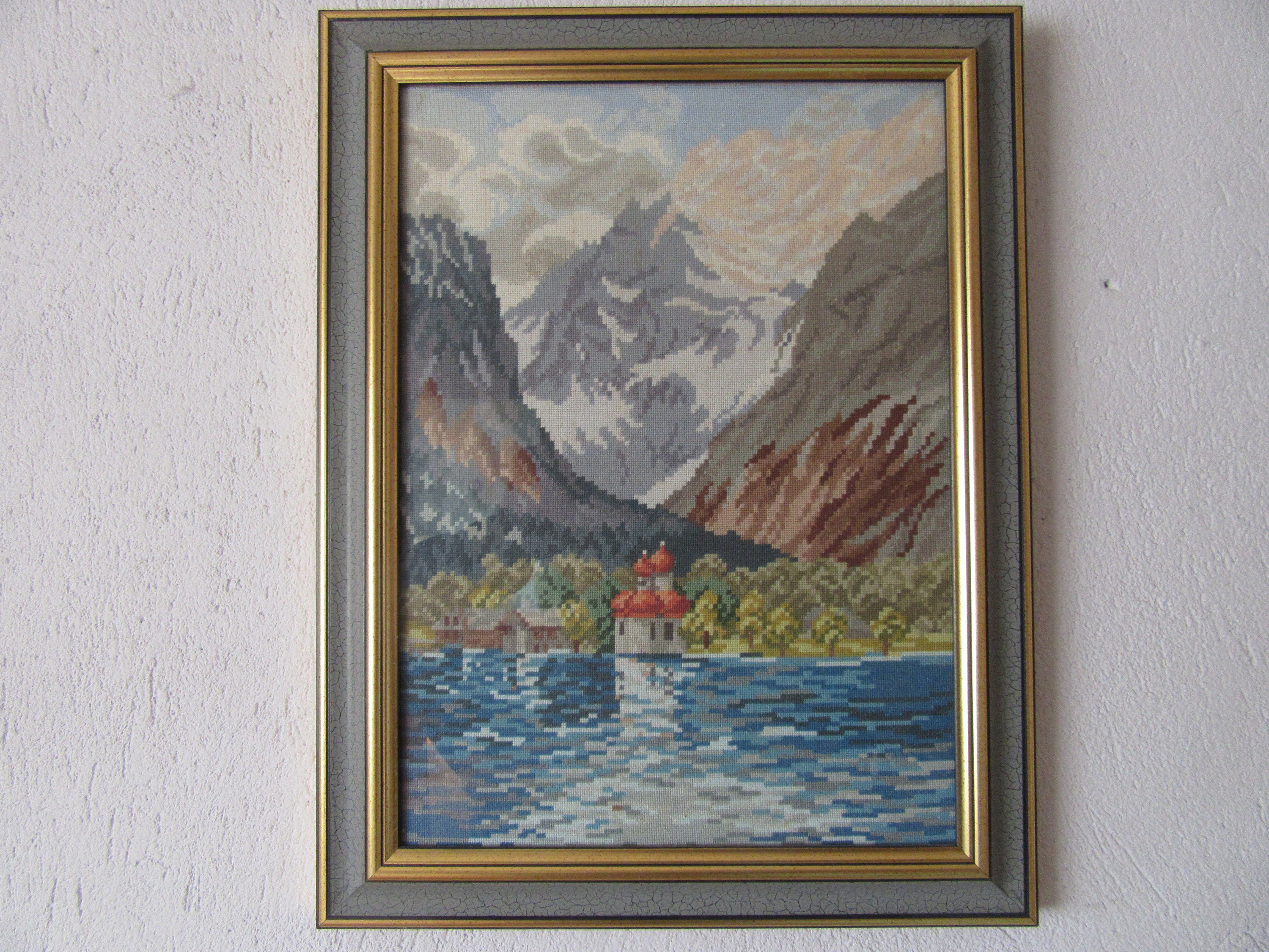 Vintage Gobelin/tapestry/ Cross Stitch, Needlepoint,handmade Art ...
