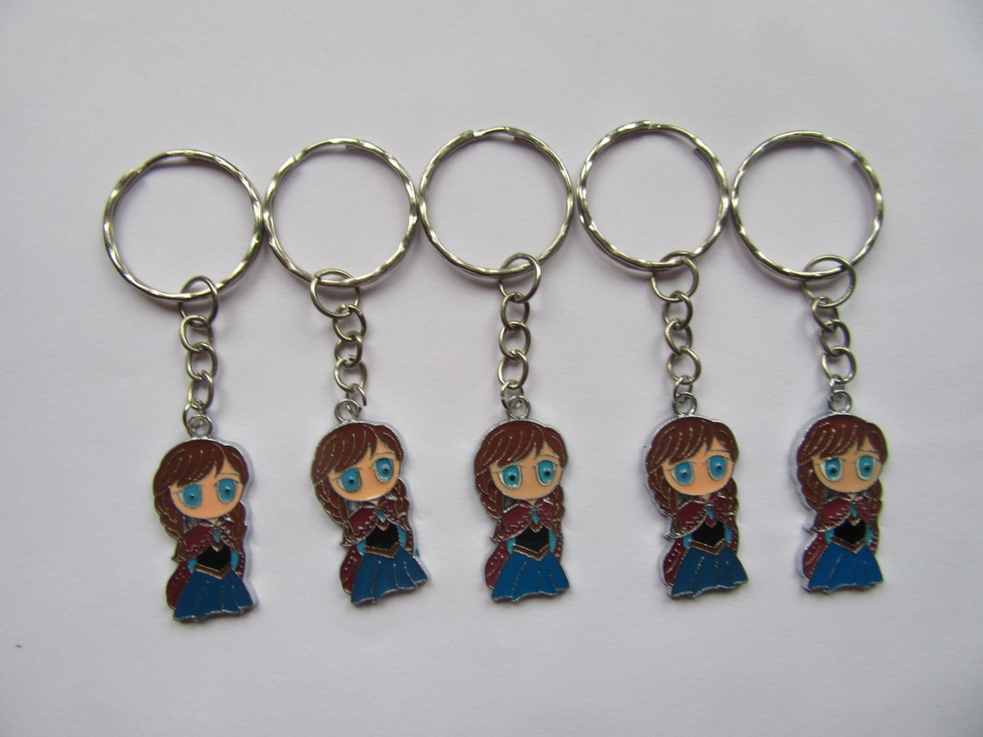 Set of 5 Keyrings, Princess Keychains, Enamel Charms, Party Fillers - Anna - Frozen - Etsy