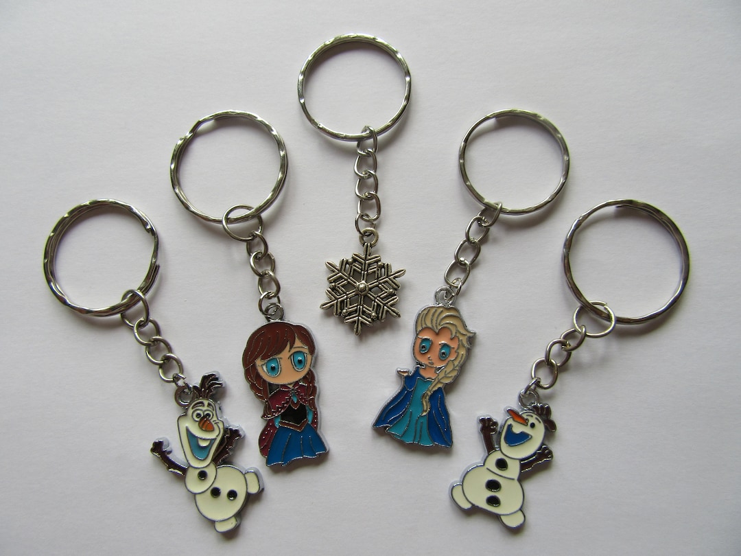 Frozen Inspired Keychains: Elsa, Anna, Olaf, Snowflake - Party Favors ...