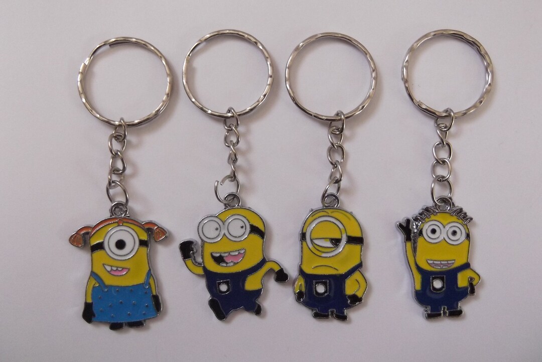 Enamel Minion Keychains - Set of 4 - Handmade Party Favors - Etsy