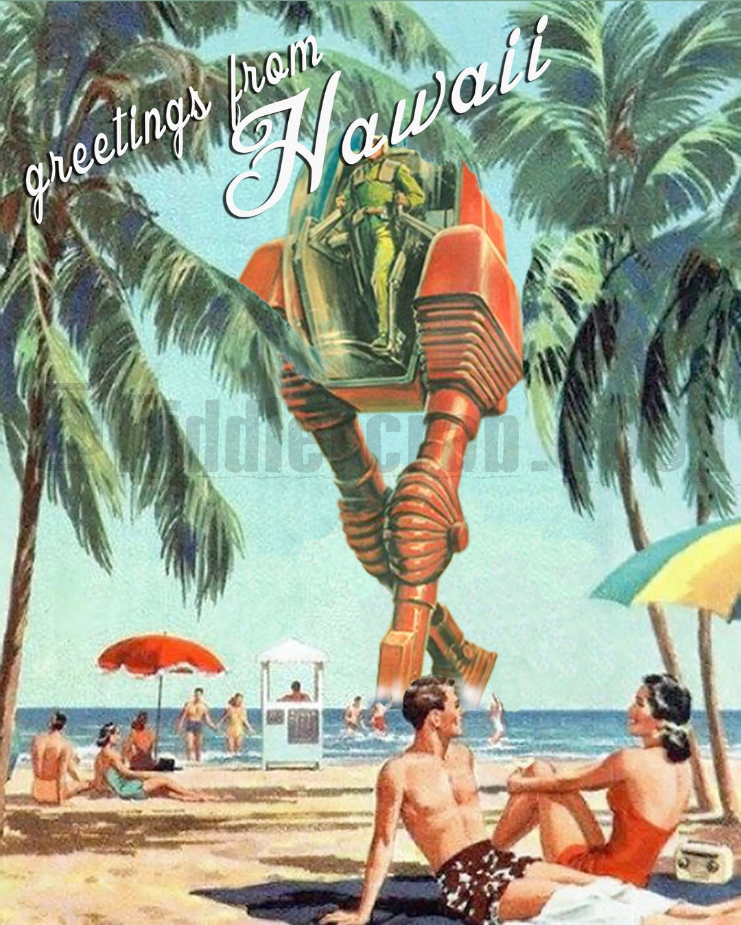 Greetings From Hawaii vintage, Vintage Art, Pulp Surreal, Trippy Art ...