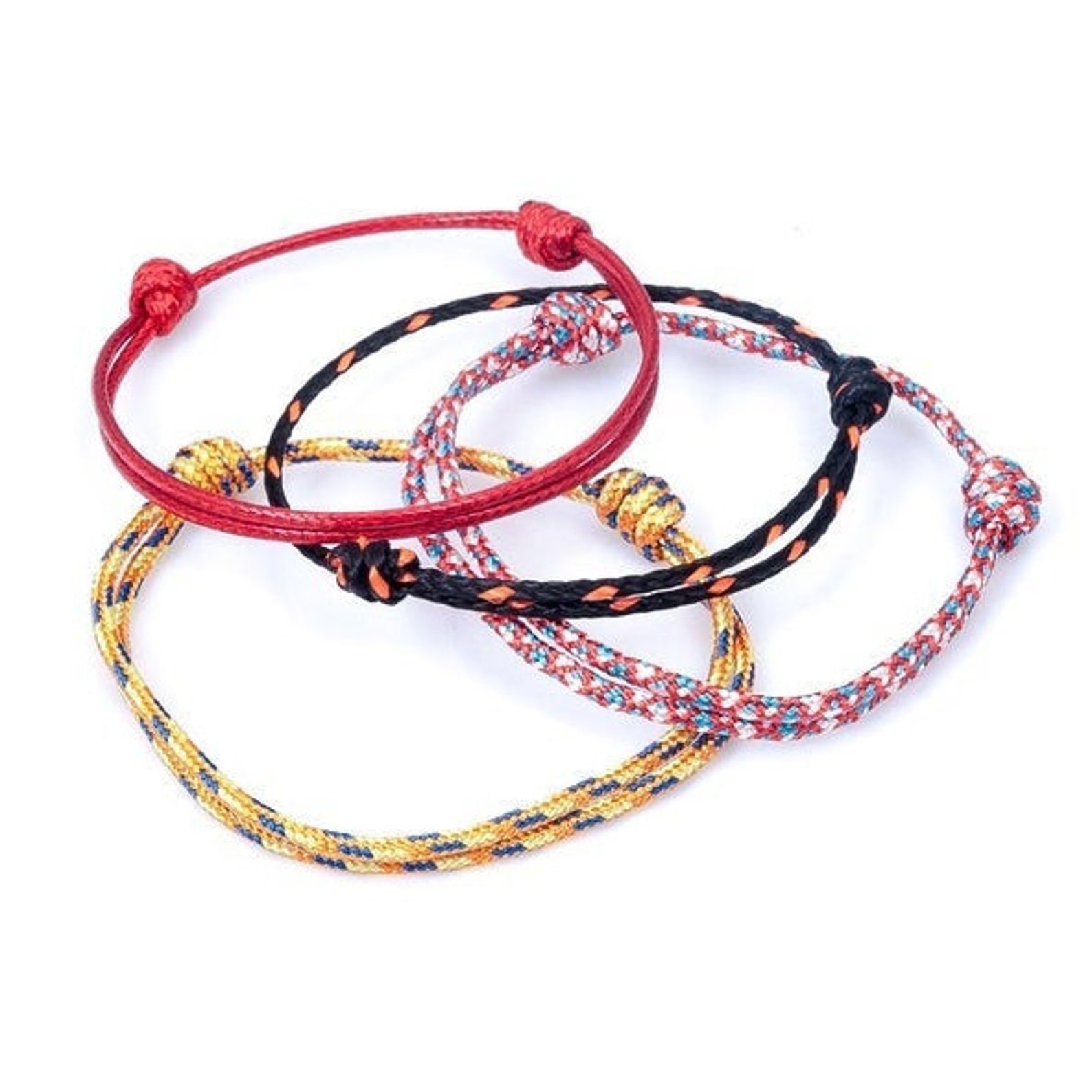 Set of 4 adjustable string bracelets rope bracelets summer | Etsy