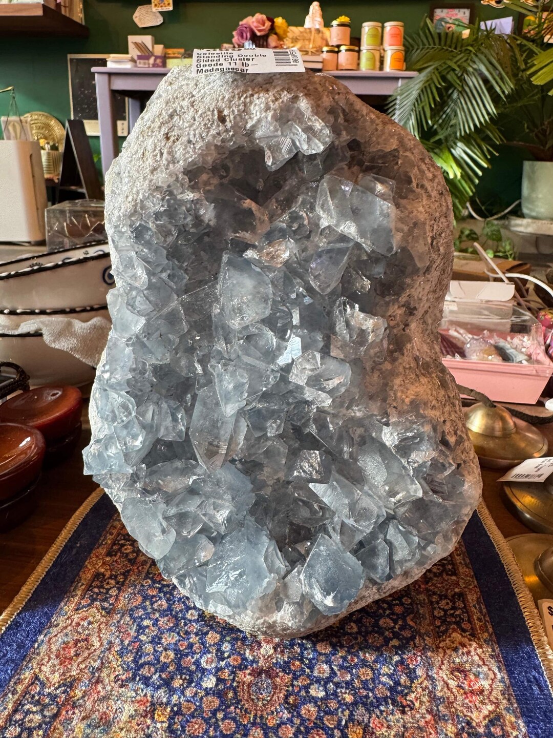 Large Celestite Standing Double Sided Cluster Geode 11.41 Lb Madagascar ...