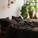 Brown Linen Bedding Set 1 Duvet Cover and 2 Pillowcases Softened Linen ...