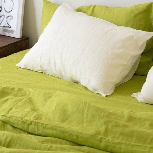 Chartreuse Green Linen Duvet Cover / 1 Duvet Cover / Softened - Etsy