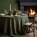 Forest Green Rectangle Linen Tablecloth Christmas Theme Round Square ...