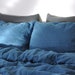 Ocean Blue Linen Bedding Set / 1 Duvet Cover 2 Pillowcases / | Etsy