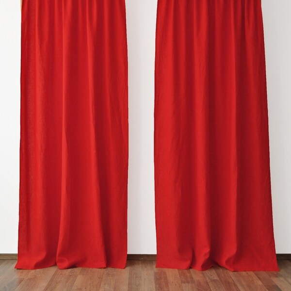Red Curtains - Etsy