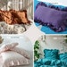 Blush Pink and Other Colors Ruffled Linen Pillow Cover Linen Pillowcase ...
