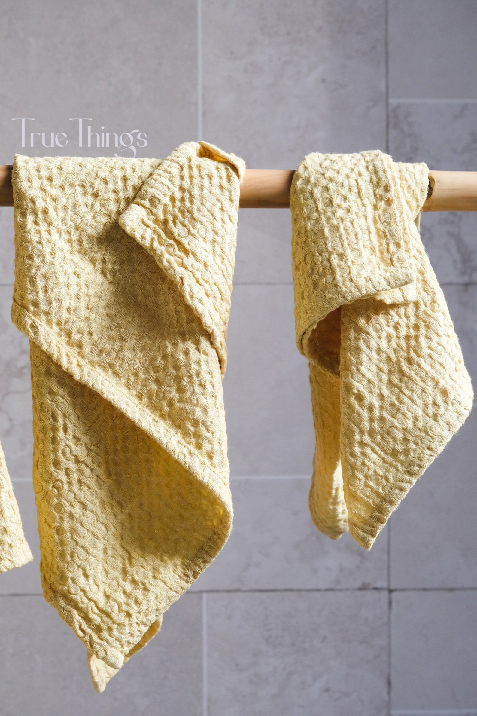 Chartreuse Yellow Waffle Linen Bath Towels Yellow Linen Bath Towel Set ...