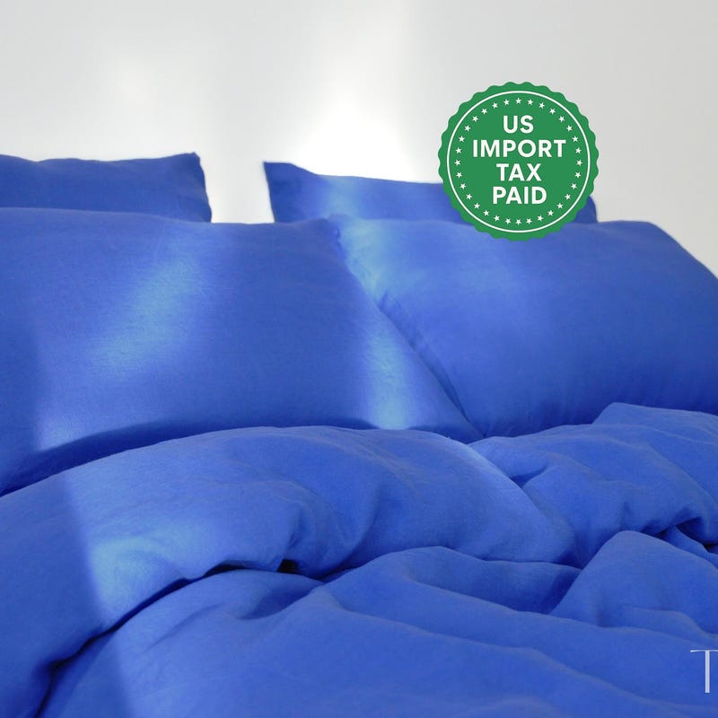 Bright Blue Pillow - Etsy