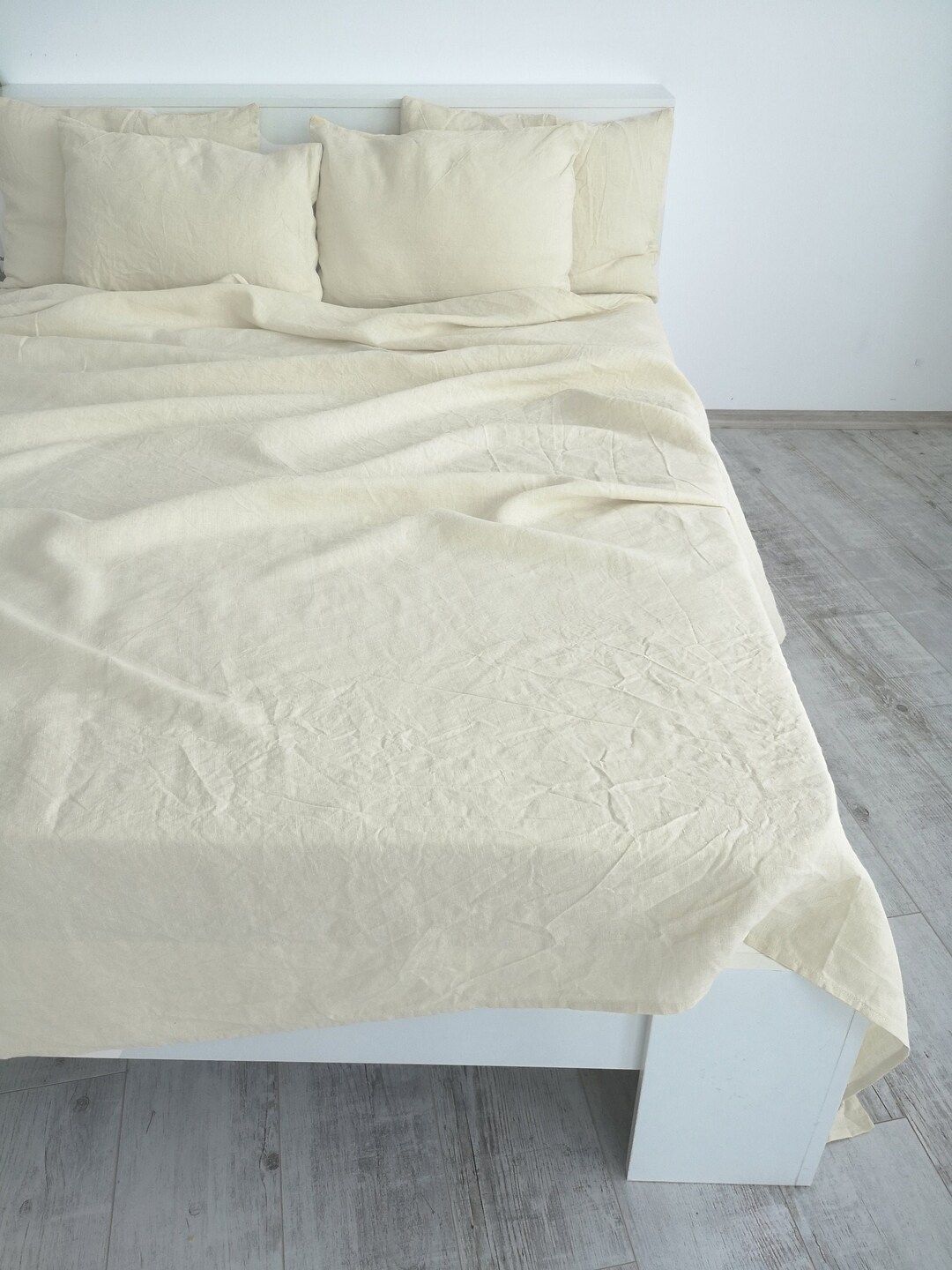 Ivory Linen Sheet Set 1 Flat Sheet and 1 Fitted Sheet and 2 - Etsy