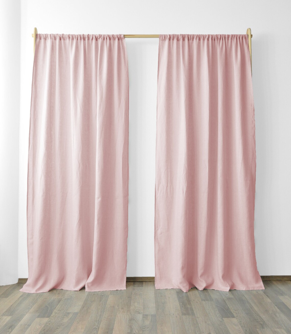 Blush Pink Regular and Blackout Linen Curtains / 2 Panels / - Etsy