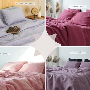 Linen Duvet Cover 60 Colors, Linen Bedding Set, Softened Linen ...
