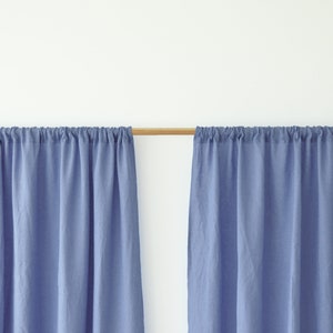 Cornflower Blue Regular and Blackout Linen Curtains 2 Panels - Etsy