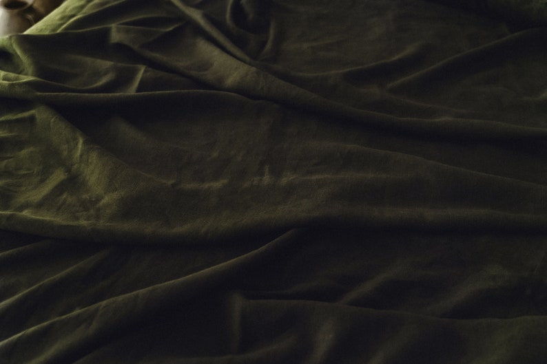 Dark Olive Linen Flat Sheet / 1 Flat Sheet / Softened Linen - Etsy