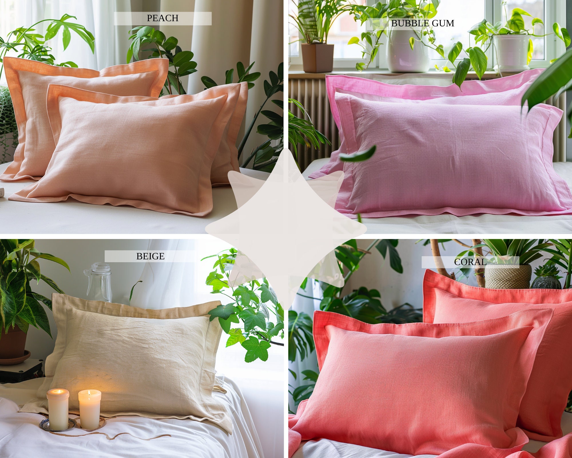 Sky Blue Linen Oxford Sham Light Blue Sham Pillow Cover King Queen ...