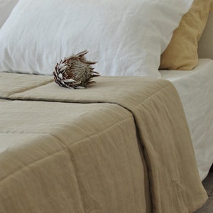 Undyed and Other Colors Linen Quilt Softened Medium Weight Linen Cotton ...