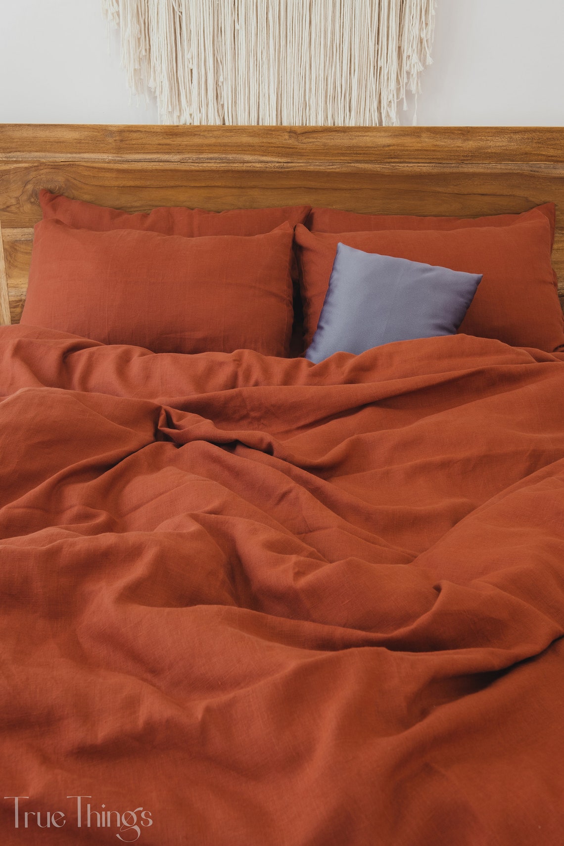 Redwood Linen Bedding Set / 1 Duvet Cover 2 Pillowcases / | Etsy