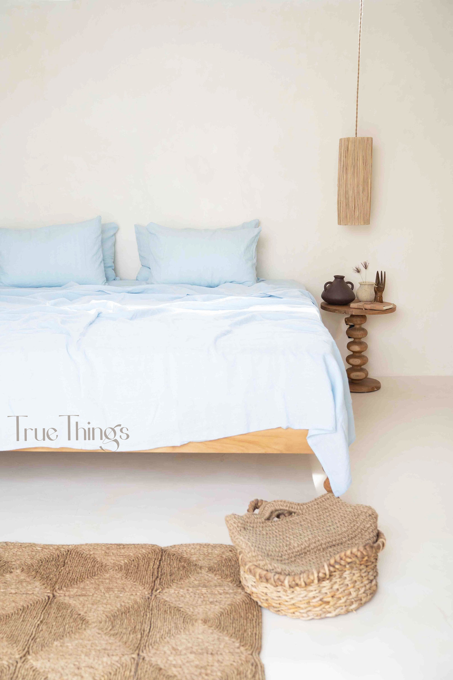 Sky Blue Linen Flat Sheet / 1 Flat Sheet / Softened Linen - Etsy