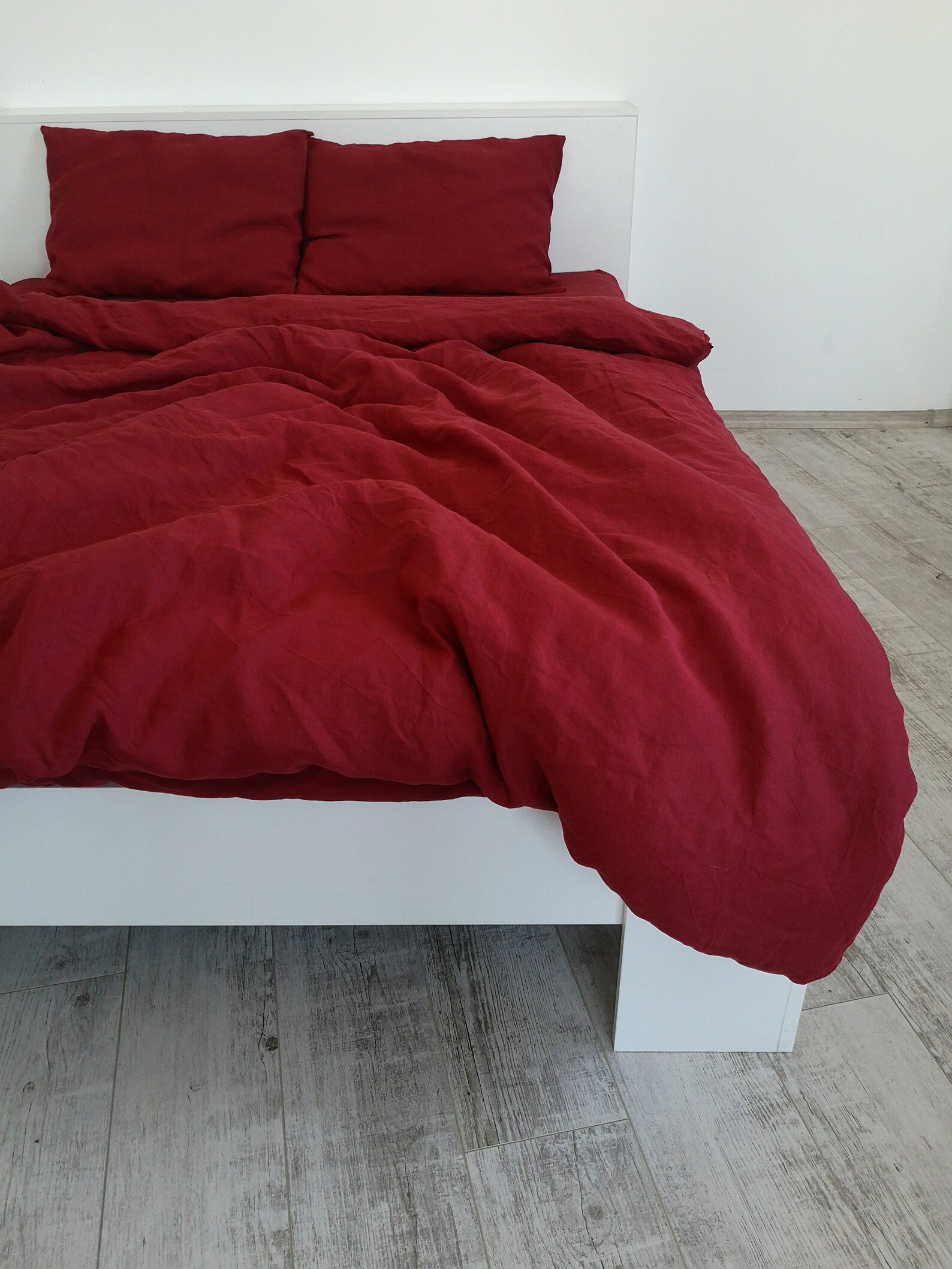 Maroon Linen Duvet Cover / 1 Duvet Cover / Softened Linen / - Etsy