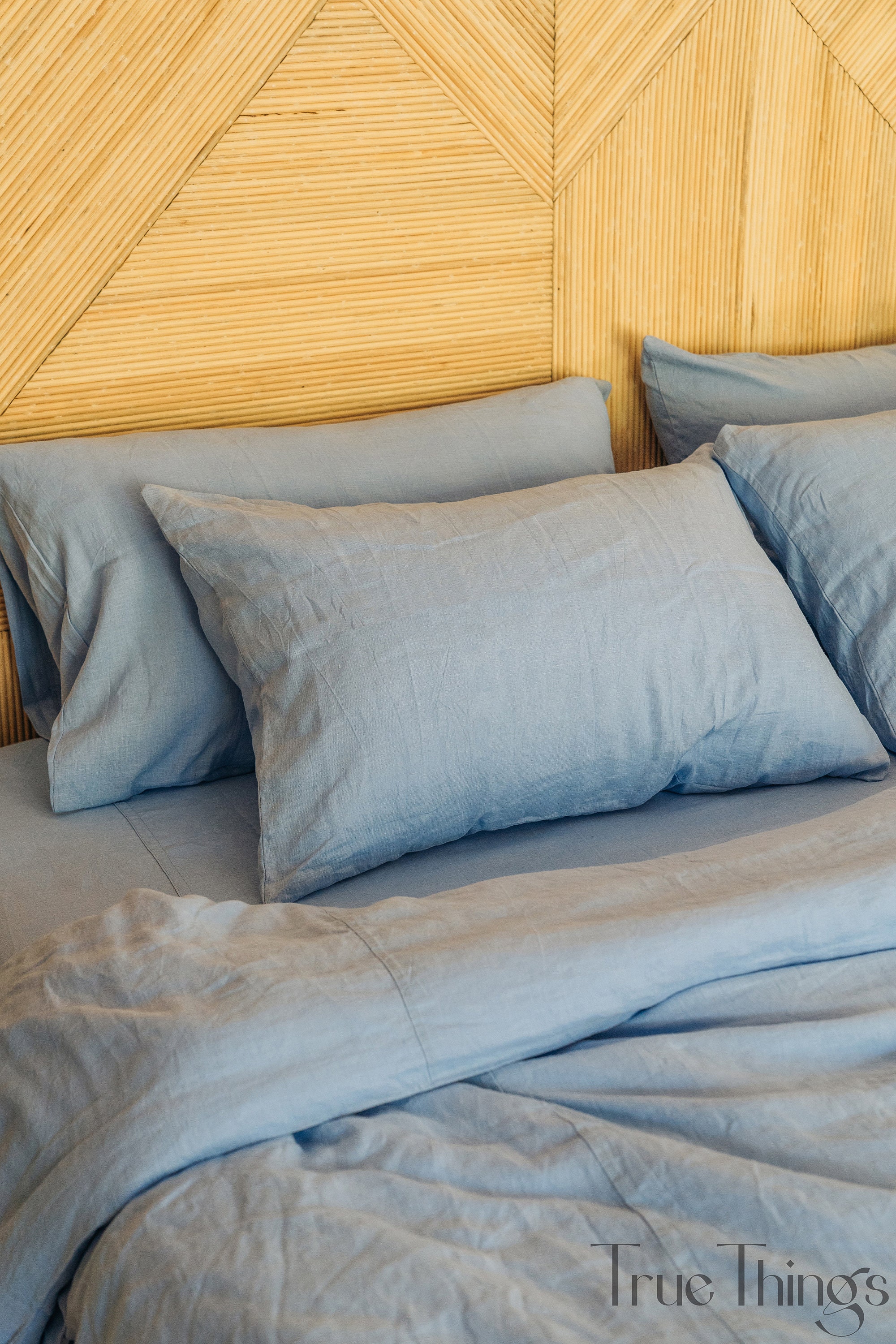 Cornflower Blue Linen Bedding Set / 1 Duvet Cover 2 - Etsy