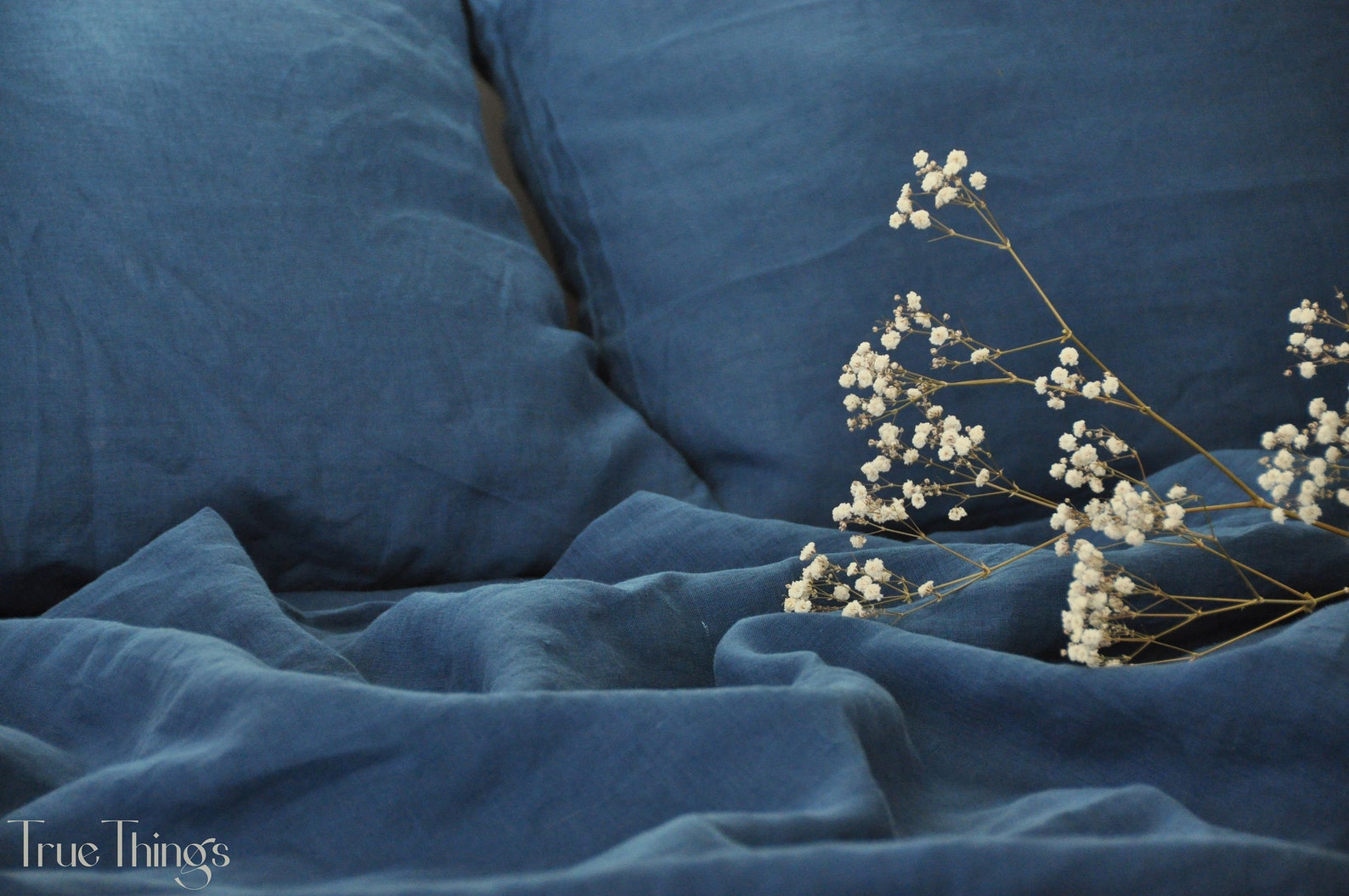 Ocean Blue Linen Sheet Set / 1 Flat Sheet 1 Fitted Sheet 2 - Etsy