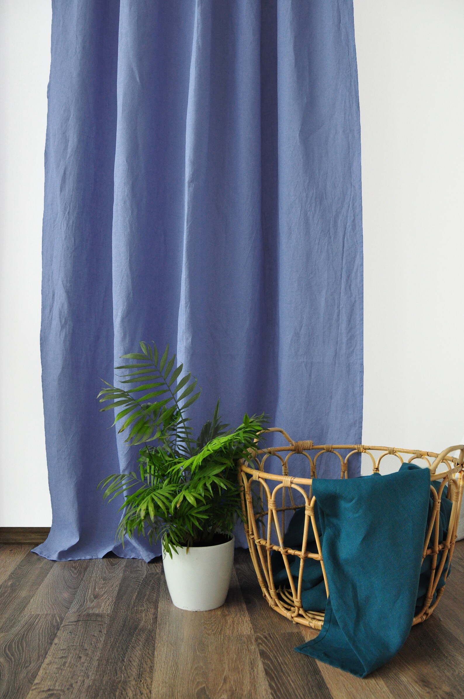 Cornflower Blue Regular and Blackout Linen Curtains / 2 Panels - Etsy