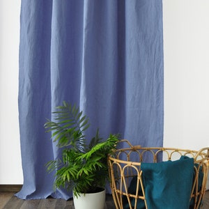 Cornflower Blue Regular and Blackout Linen Curtains 2 Panels - Etsy