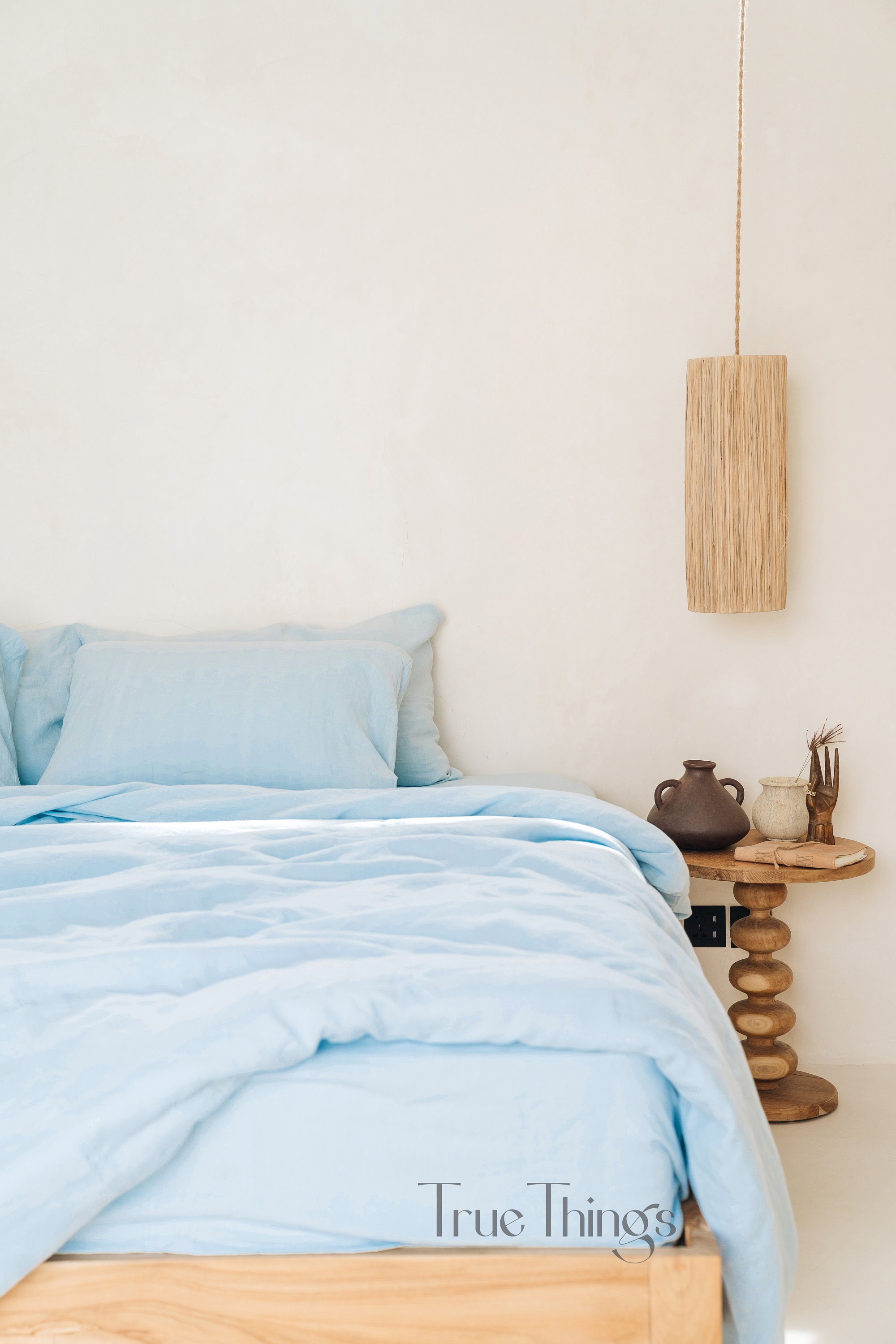 Sky Blue Linen Bedding Set / 1 Duvet Cover 2 Pillowcases in | Etsy