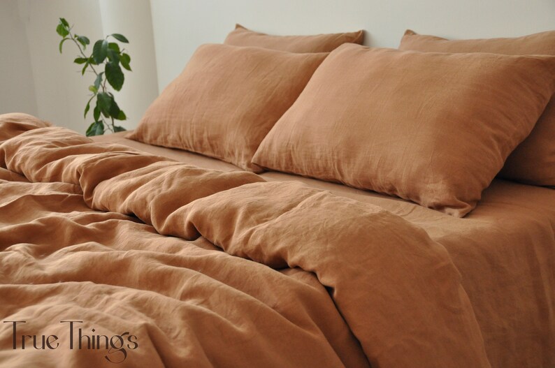 Clay Linen Duvet Cover / 1 Duvet Cover / Softened Linen / | Etsy