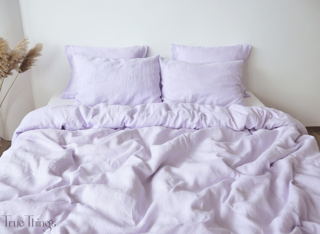 Lilac Linen Duvet Cover 1 Duvet Cover Softened Linen Purple Comforter ...