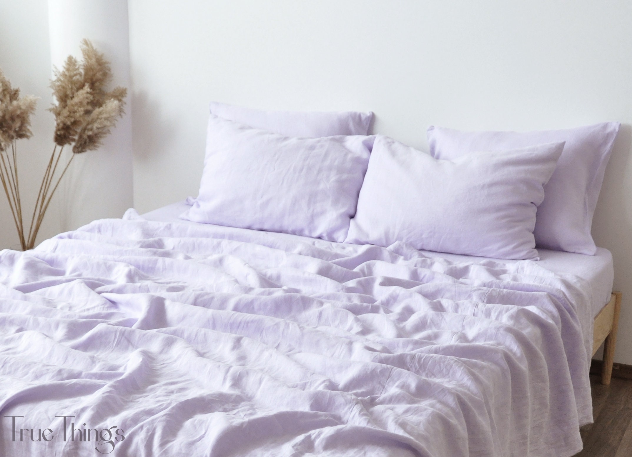 Lilac Linen Fitted Sheet / 1 Fitted Sheet / Softened Linen - Etsy