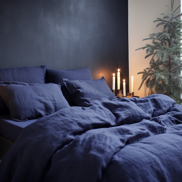 Indigo Bedding - Etsy