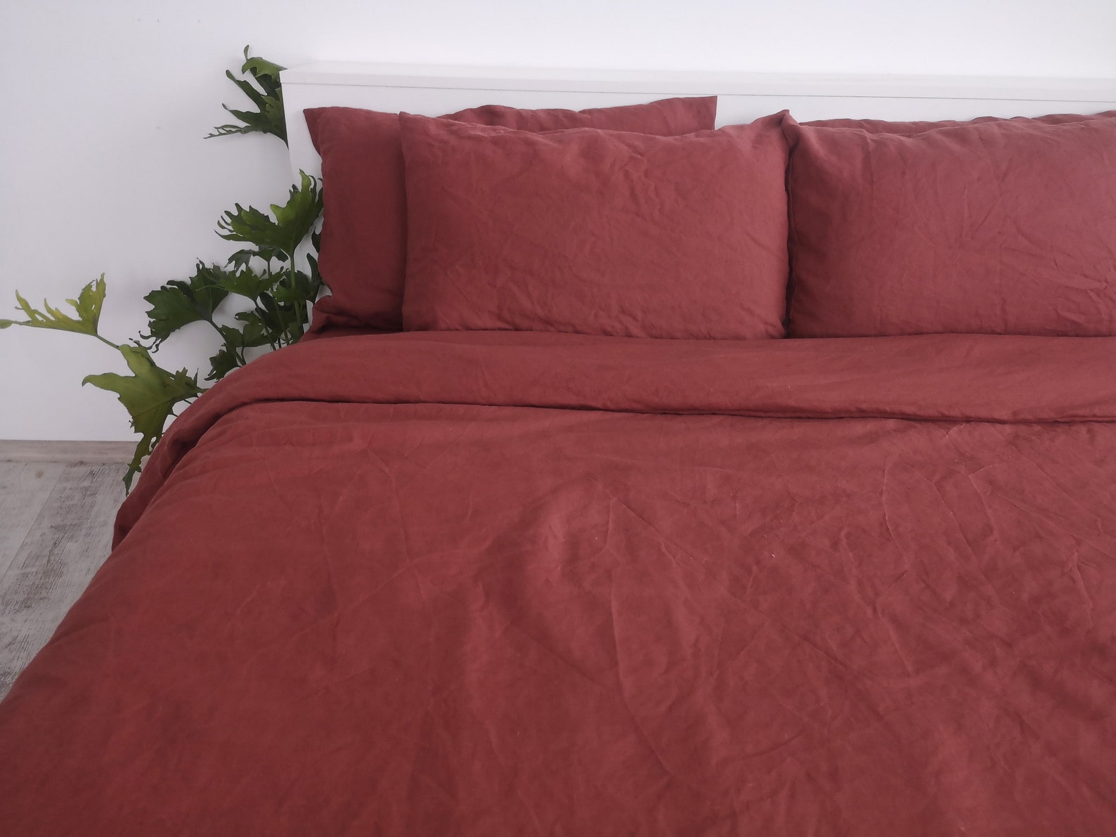 Redwood linen bedding set / 1 Duvet cover 2 Pillowcases / | Etsy