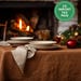 Cinnamon Rectangle Linen Tablecloth Christmas Theme Round Square ...