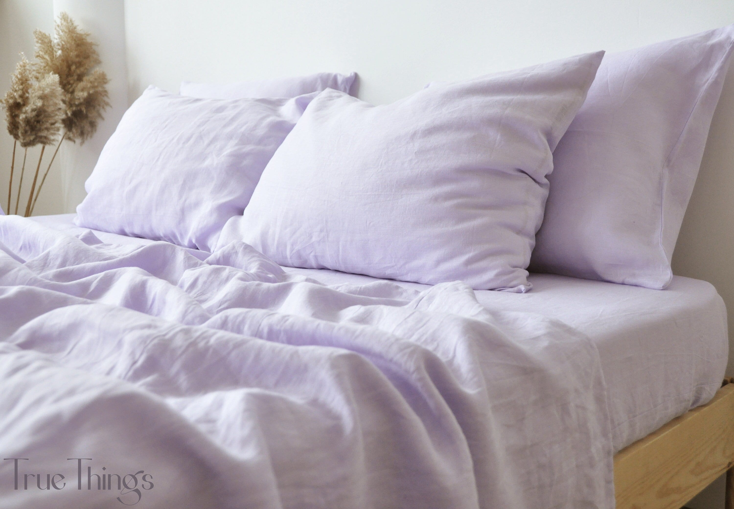 Lilac Linen Fitted Sheet 1 Fitted Sheet Softened Linen Sheet ...