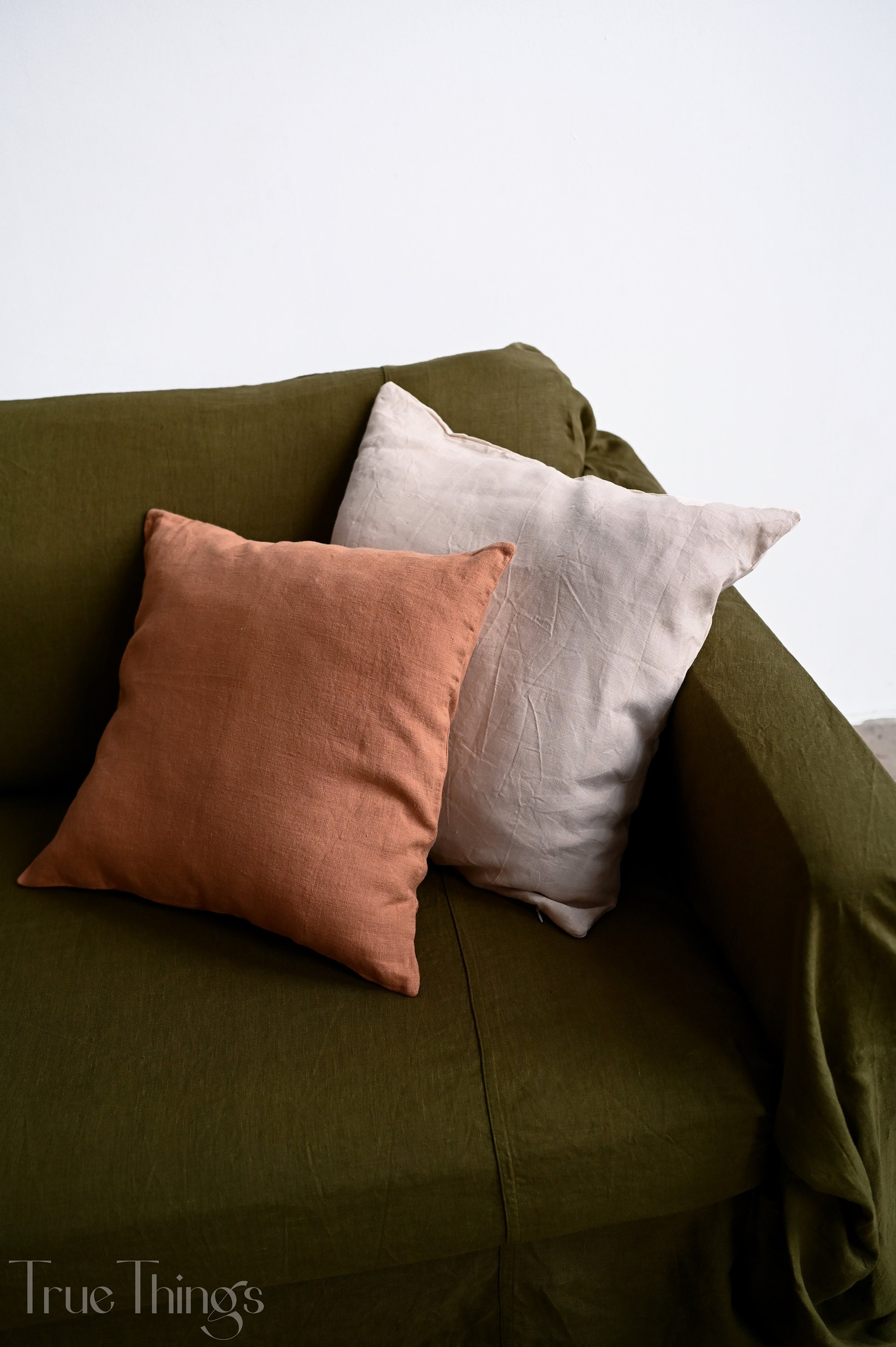 70 Colors Decorative Linen Pillow Cover / Softened Linen - Etsy